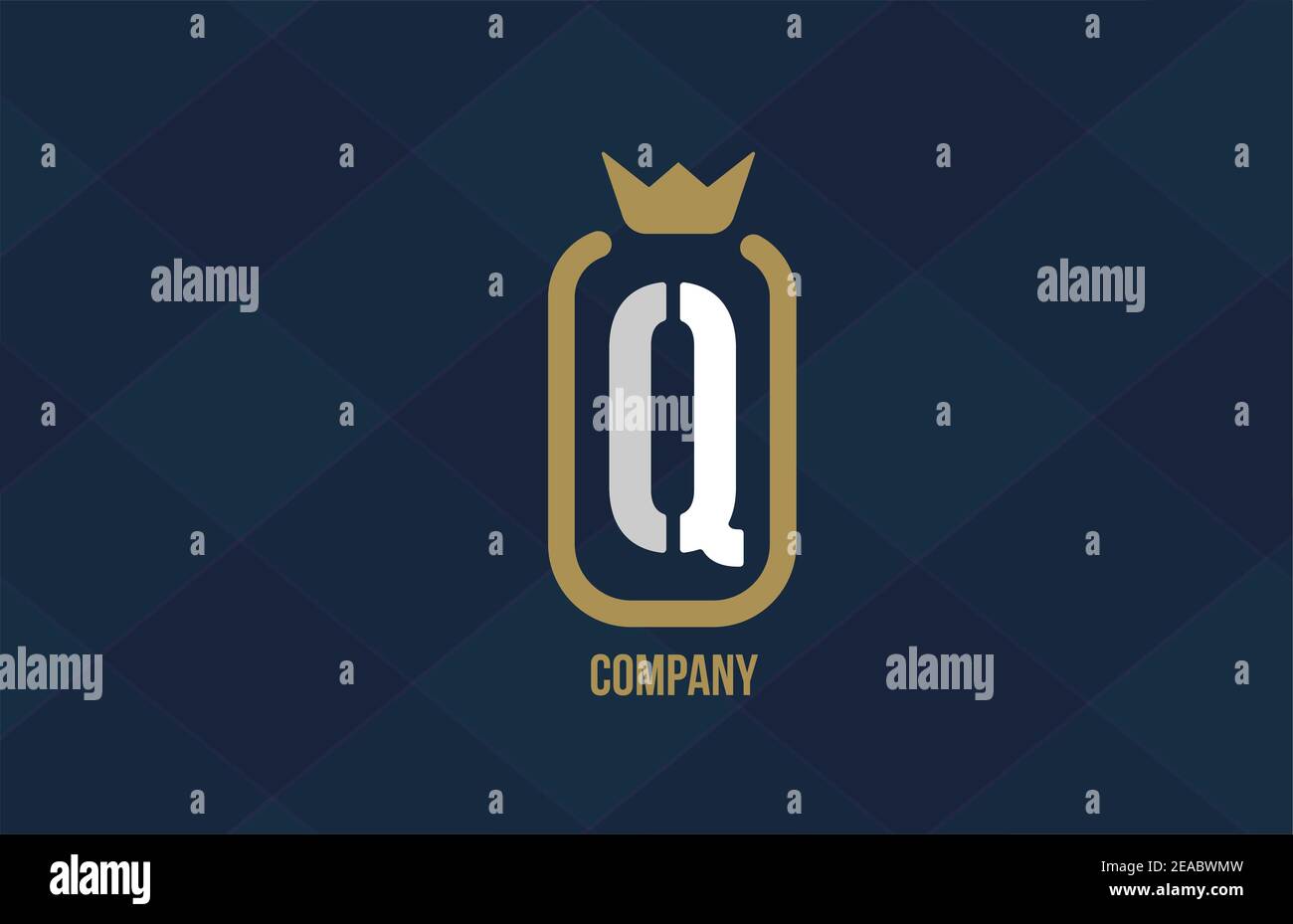 Q king crown alphabet letter logo for company and corporate. Blue white ...