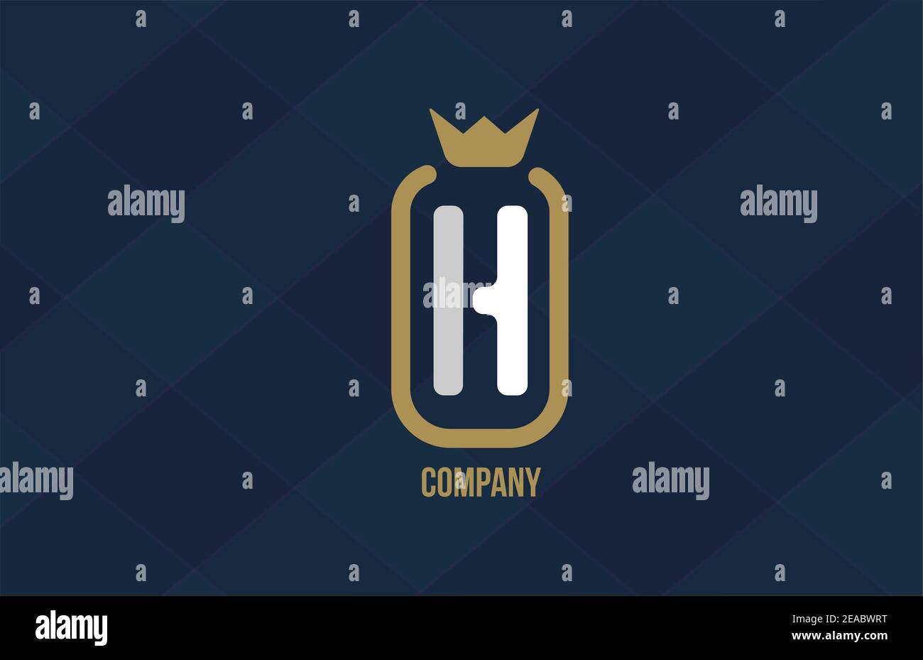 H king crown alphabet letter logo for company and corporate. Blue white ...