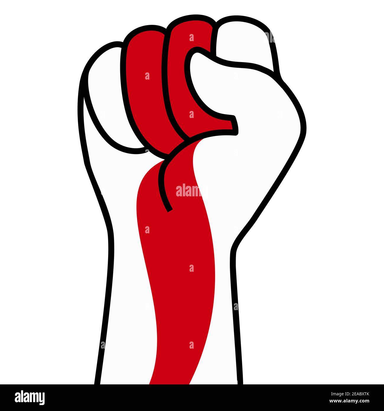 Raised fist flag of belarus, hand. Fist shape color of belarus flag ...