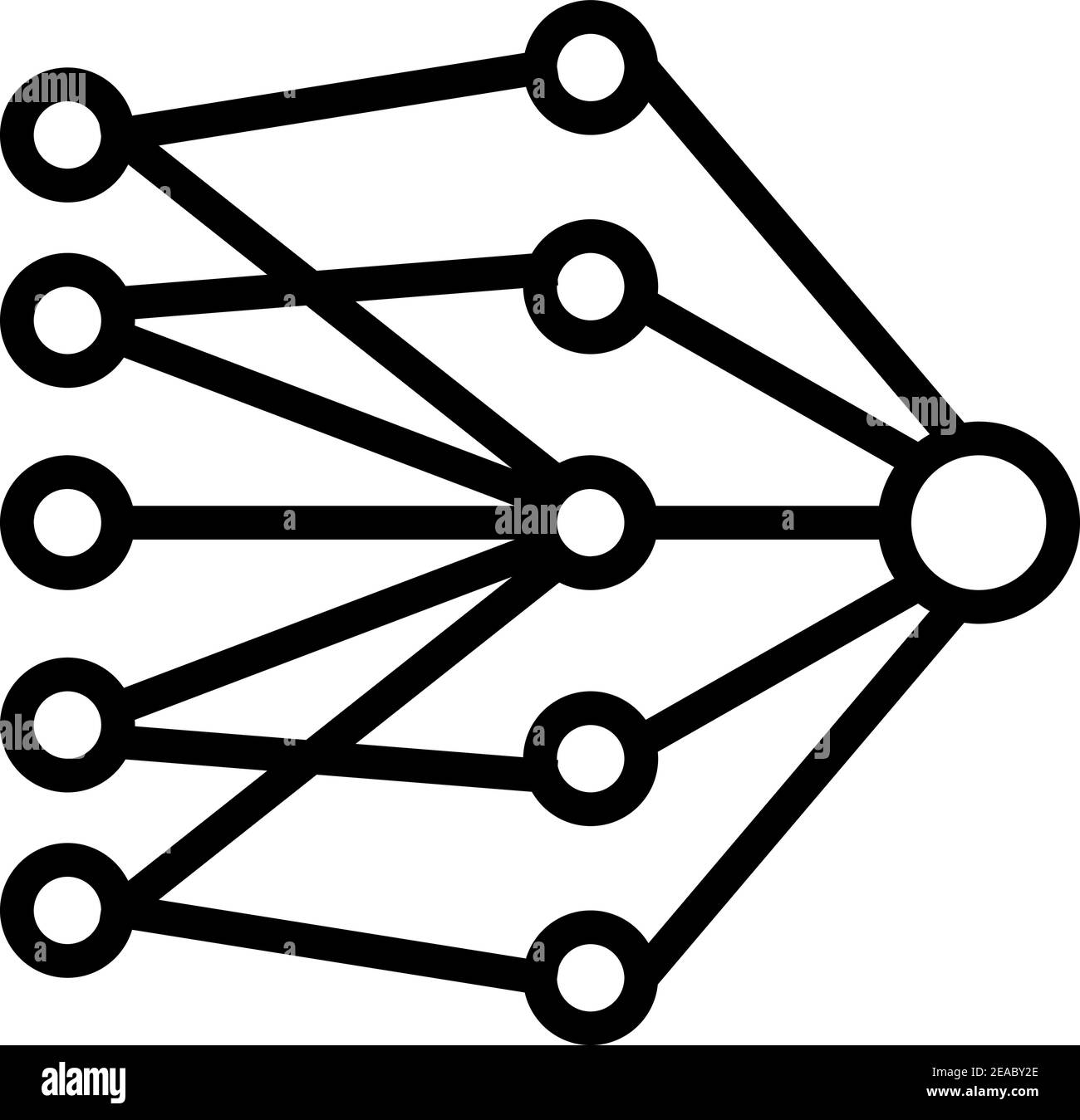single layer neural network line icon vector illustration Stock Vector ...