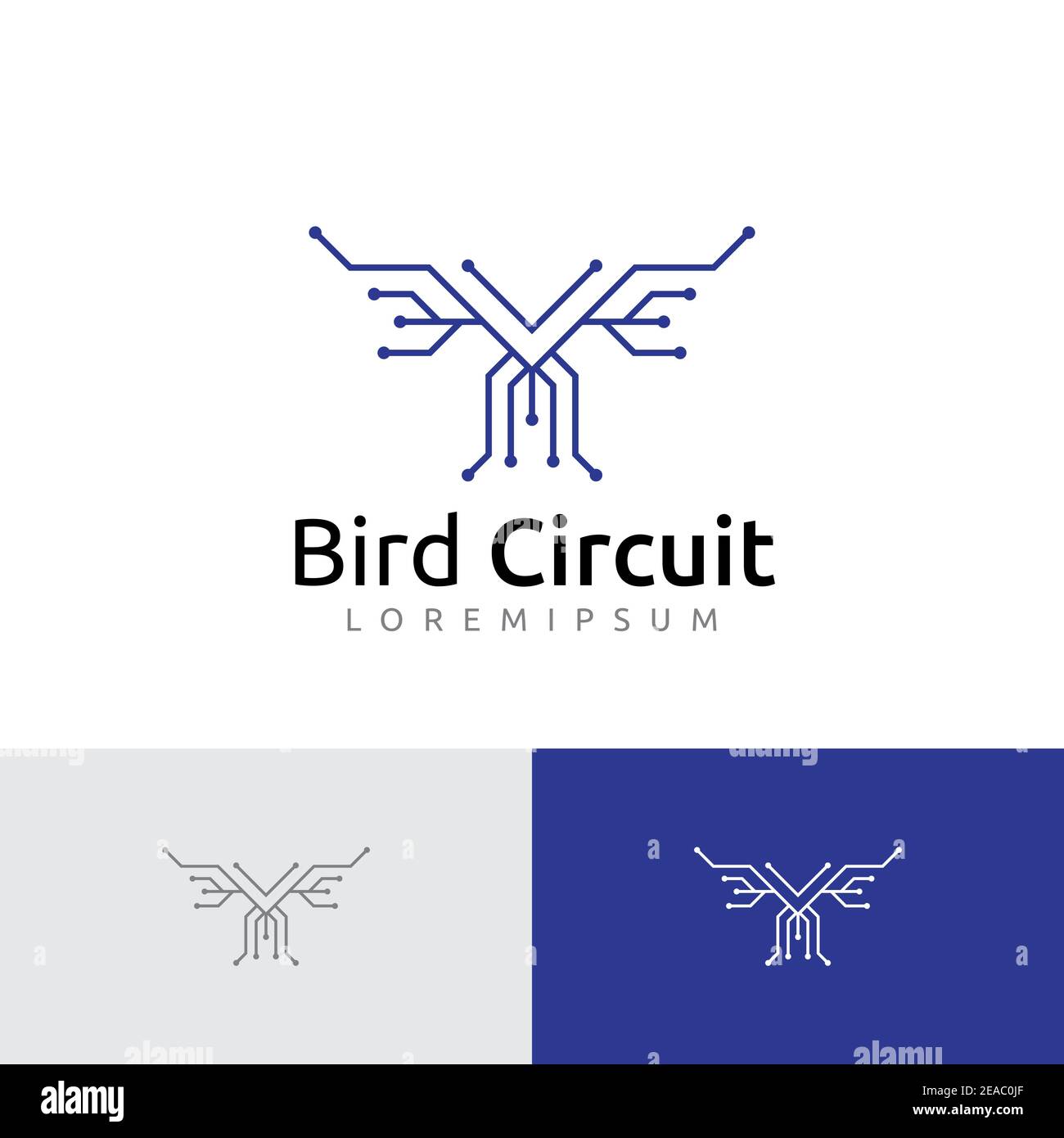 Bird Wings Eagle Circuit Electronic Technology Logo Template Stock ...
