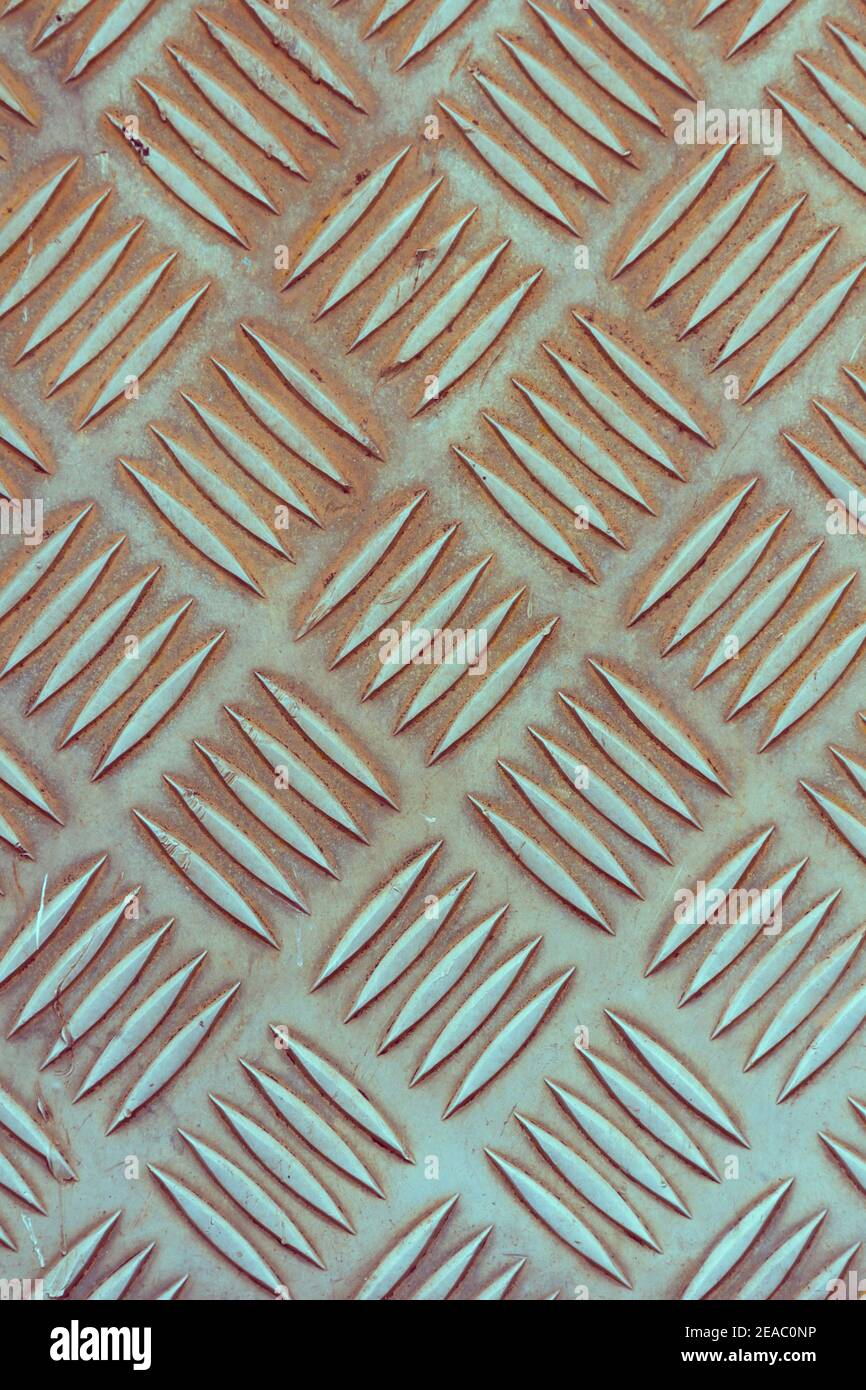 Old stainless steel floor plate texture Stock Photo - Alamy