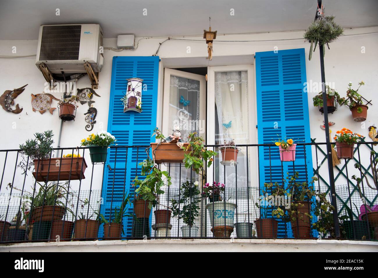 Blue balcony hi-res stock photography and images - Alamy
