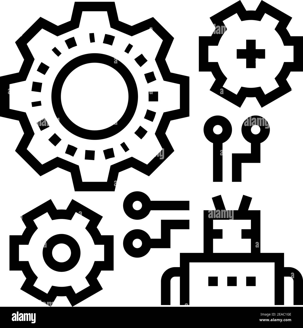 Machine Learning Line Icon Vector Illustration Stock Vector Image And Art Alamy