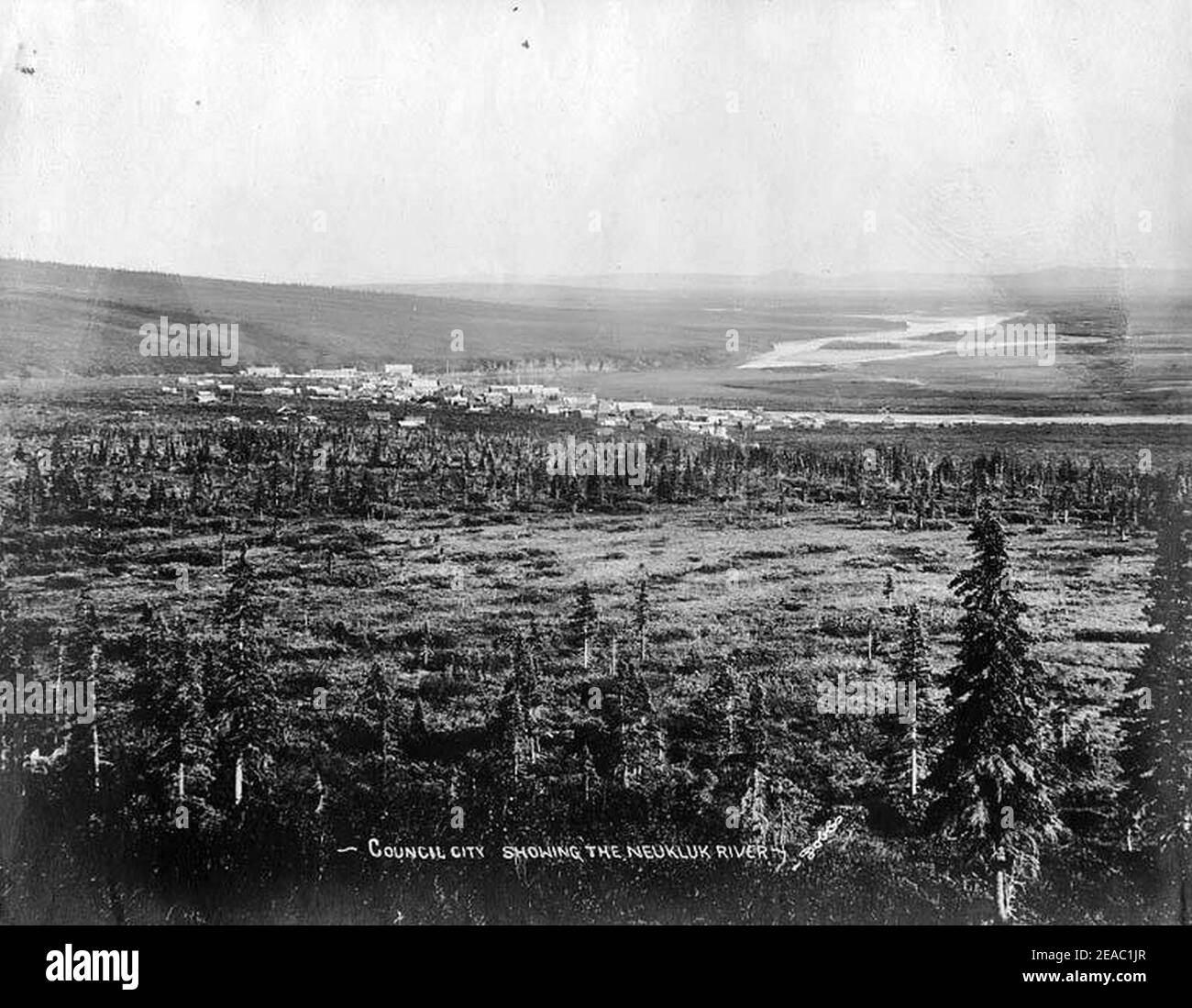 Neukluk River and Council, Alaska, circa 1905 (AL+CA 6838 Stock Photo ...