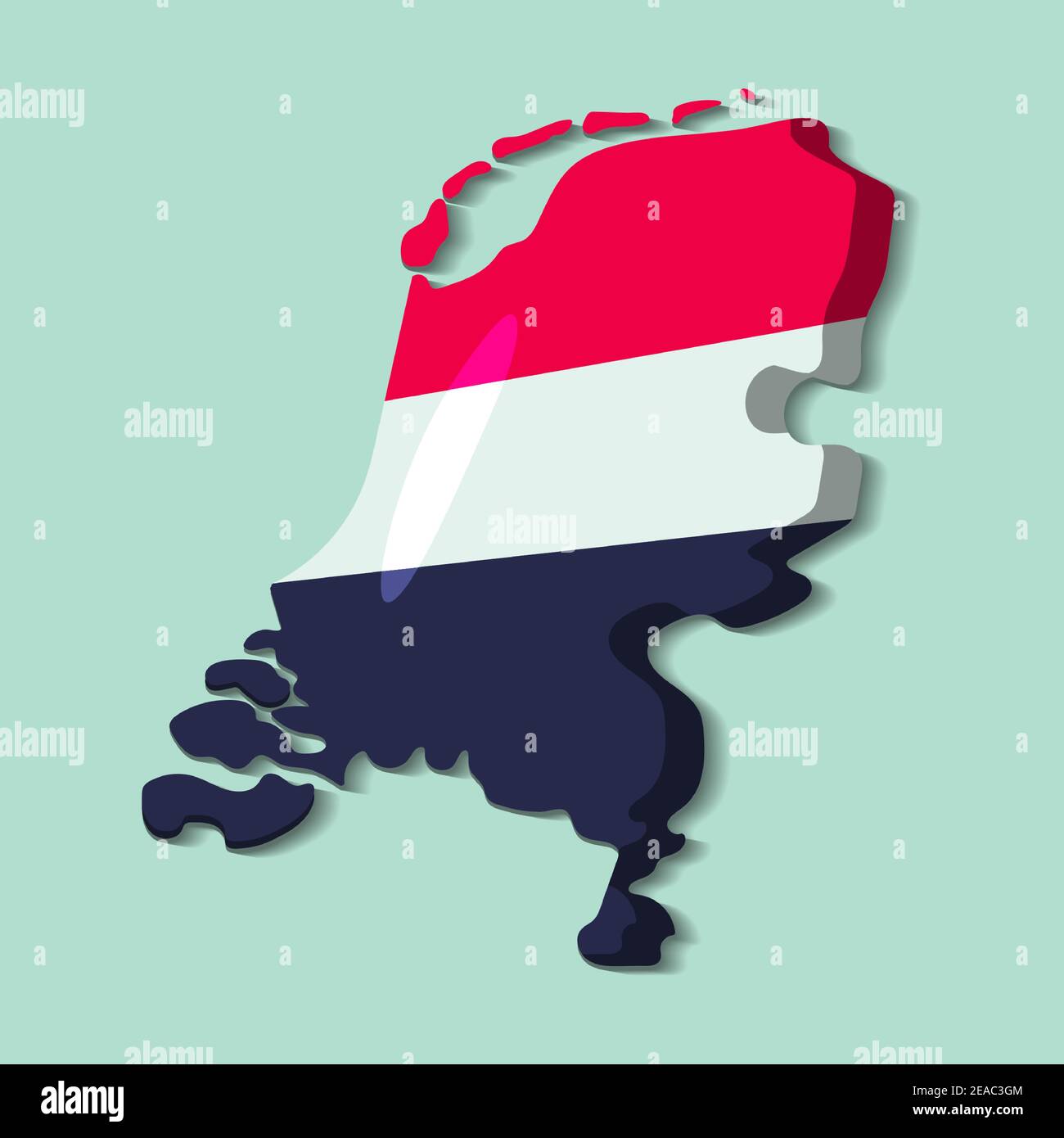 netherlands map with netherlands national flag inside vector ...