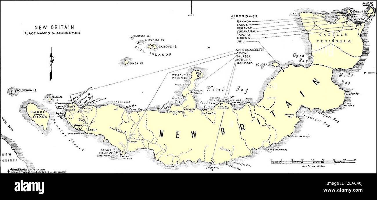 New Britain WW2 map Stock Photo - Alamy