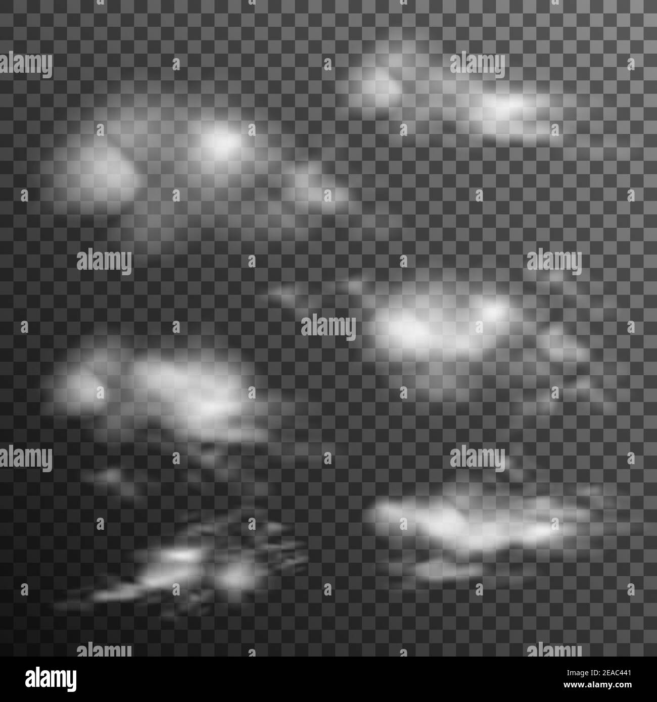 Set of transparent realistic clouds. Cloud vector illustration. Cloud ...