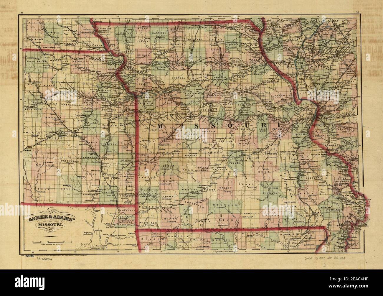 New commercial and topographical rail road map & guide of Missouri ...