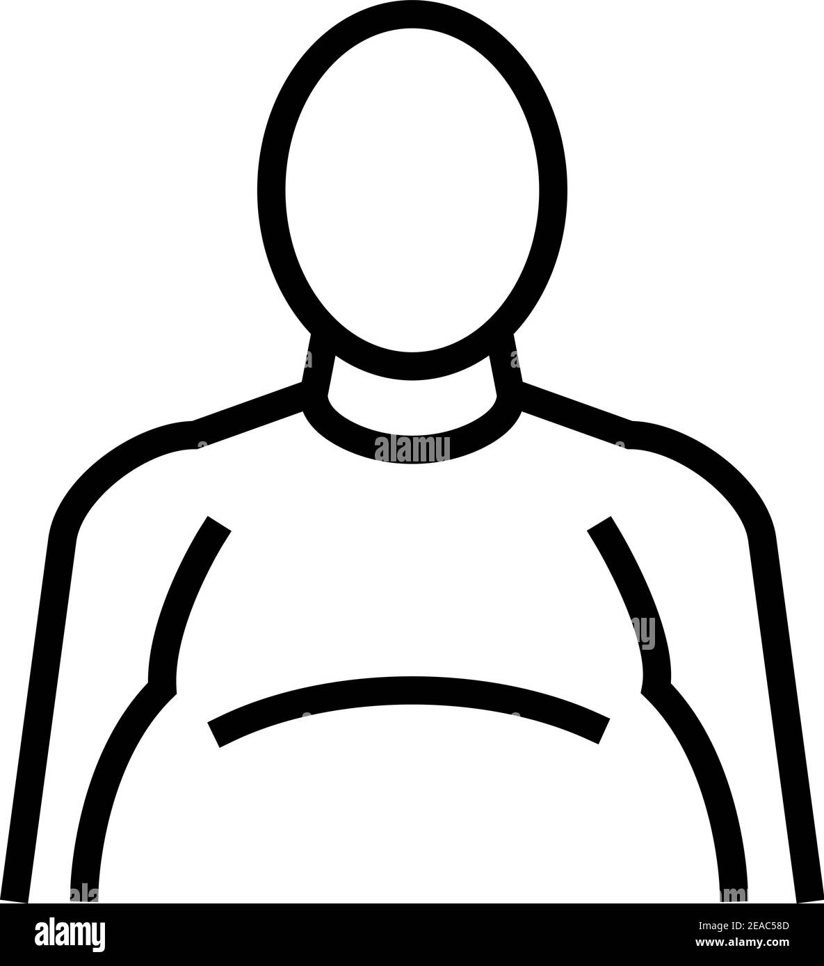 fat human with edema problem line icon vector illustration Stock Vector ...