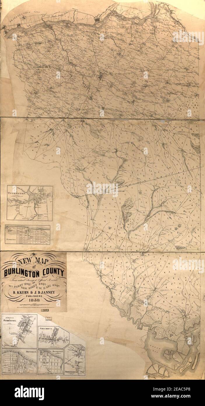 New map of Burlington County - from actual surveys & official records ...