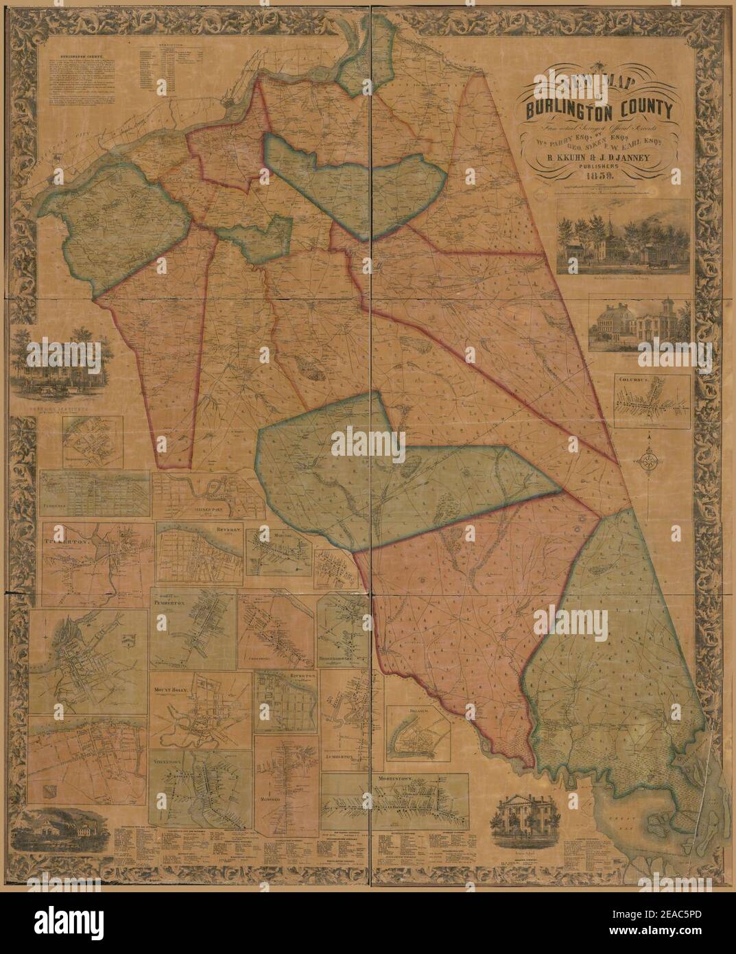 New map of Burlington County - from actual surveys & official records ...