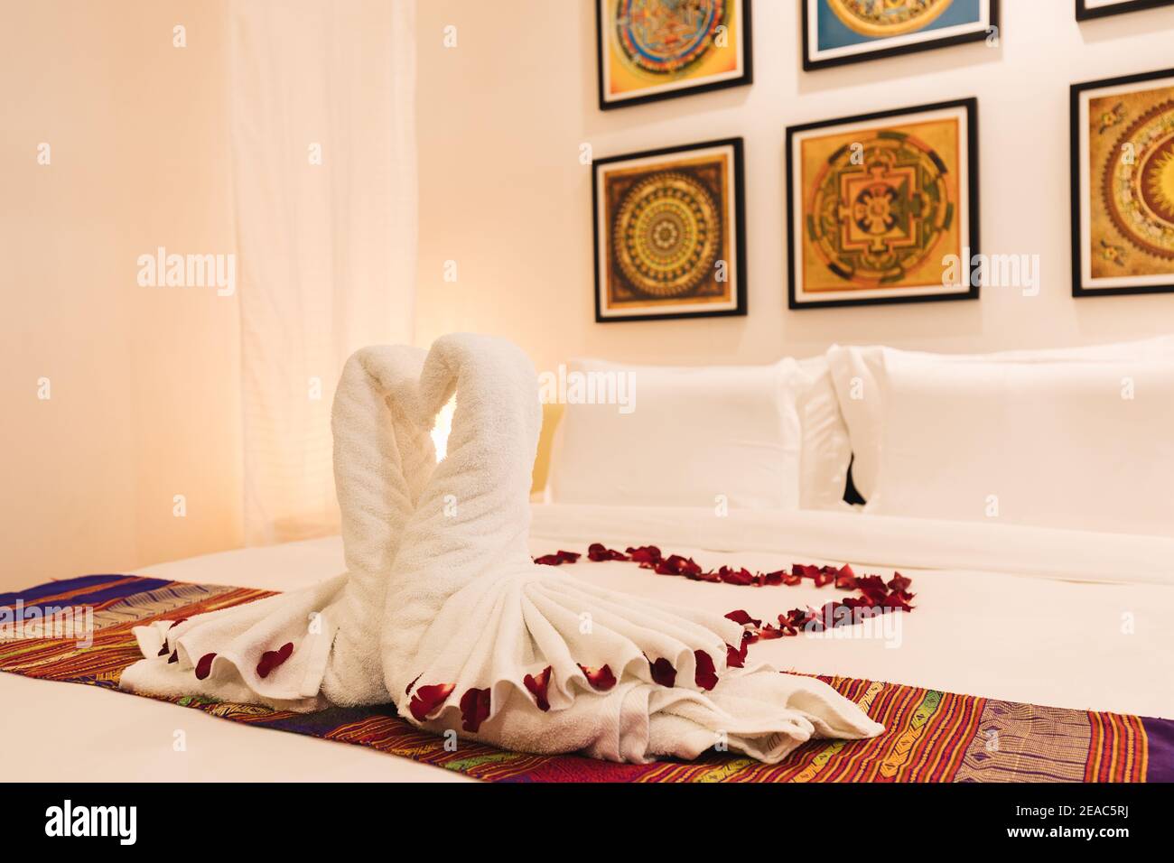 Bed room in thai traditional style Stock Photo - Alamy
