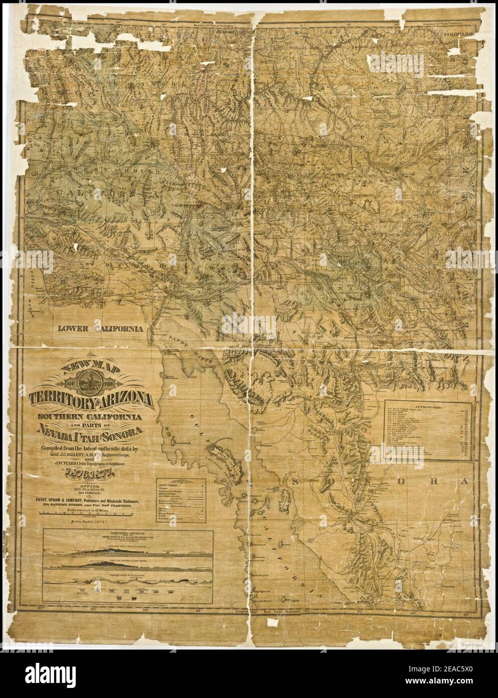 New map of the Territory of Arizona, southern California and parts of ...