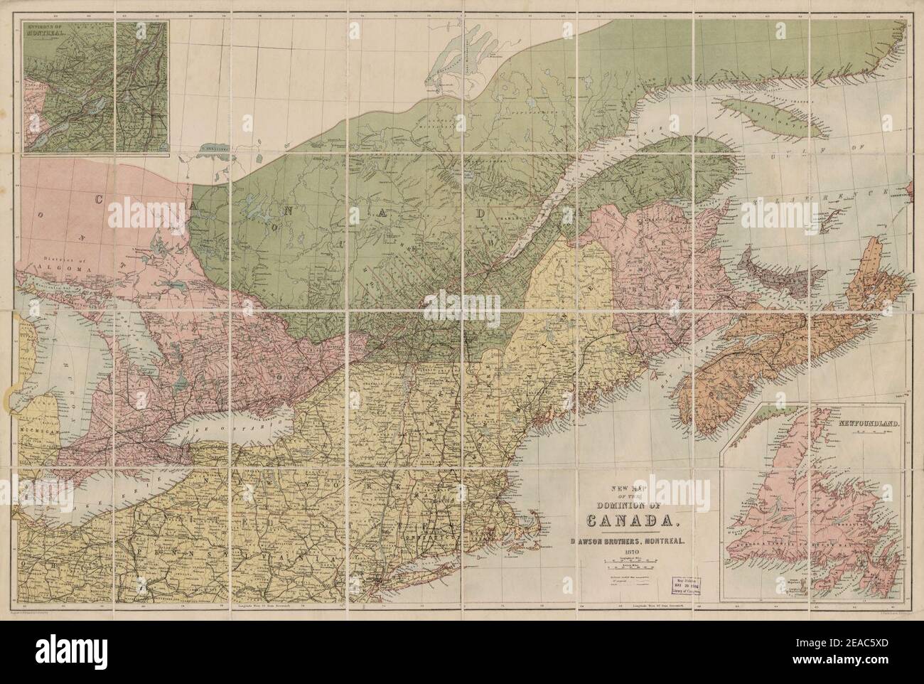 New map of the Dominion of Canada Stock Photo - Alamy