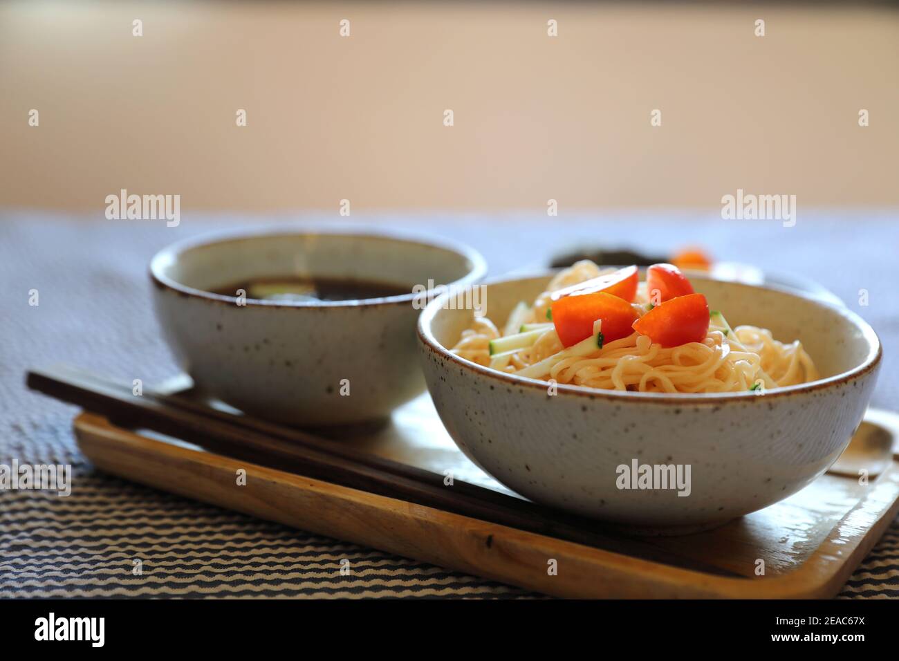 Cold noodles japanese food style Stock Photo - Alamy