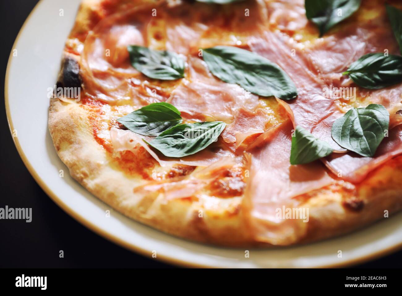 Parma ham Pizza , Italian food Stock Photo - Alamy