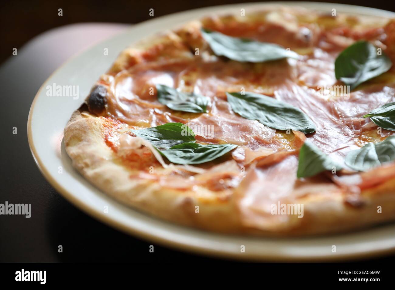 Parma ham Pizza , Italian food Stock Photo - Alamy