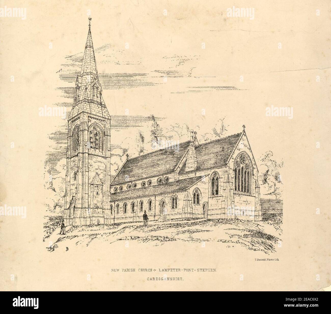 New parish church, Lampeter-Pont-Stephen, Cardiganshire Stock Photo - Alamy