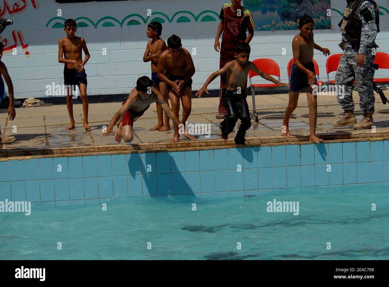 New Pool Opening in Baghdad Stock Photo - Alamy