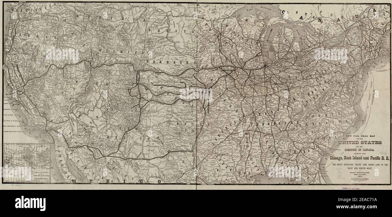New rail road map of the United States and the Dominion of Canada ...