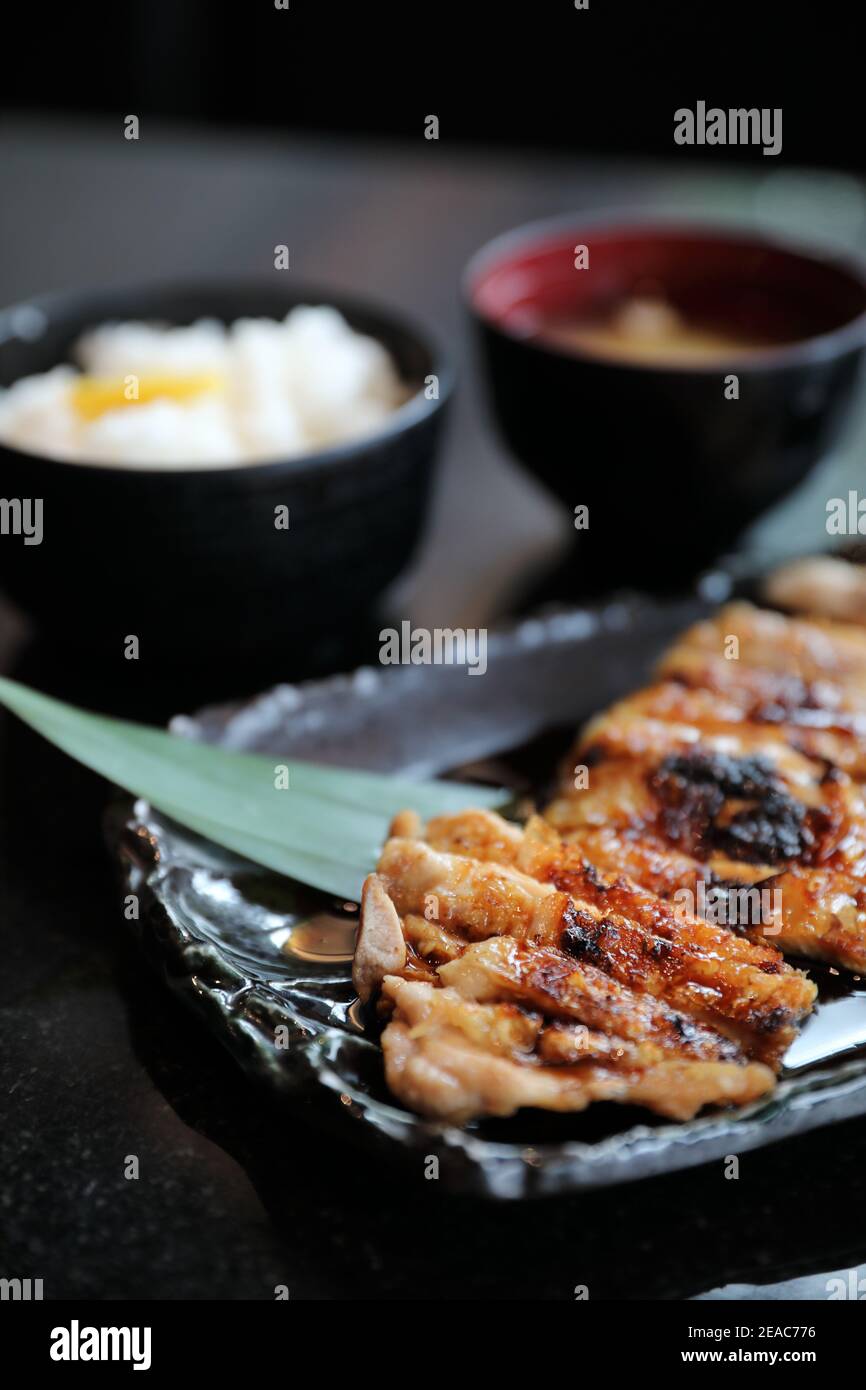 japanese food , Chicken teriyoki with rice Stock Photo - Alamy