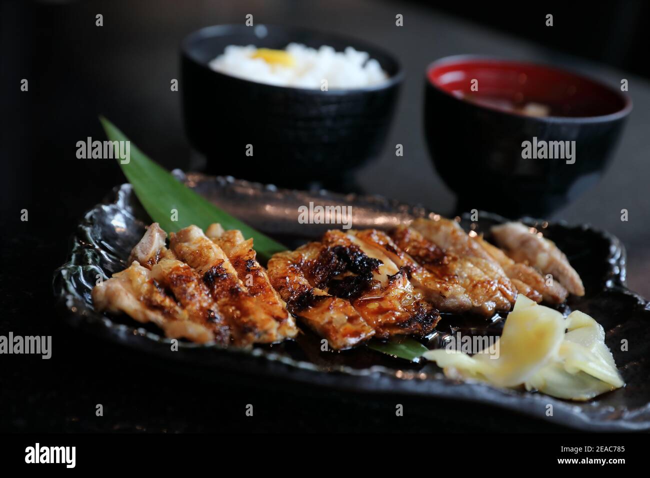 japanese food , Chicken teriyoki with rice Stock Photo - Alamy