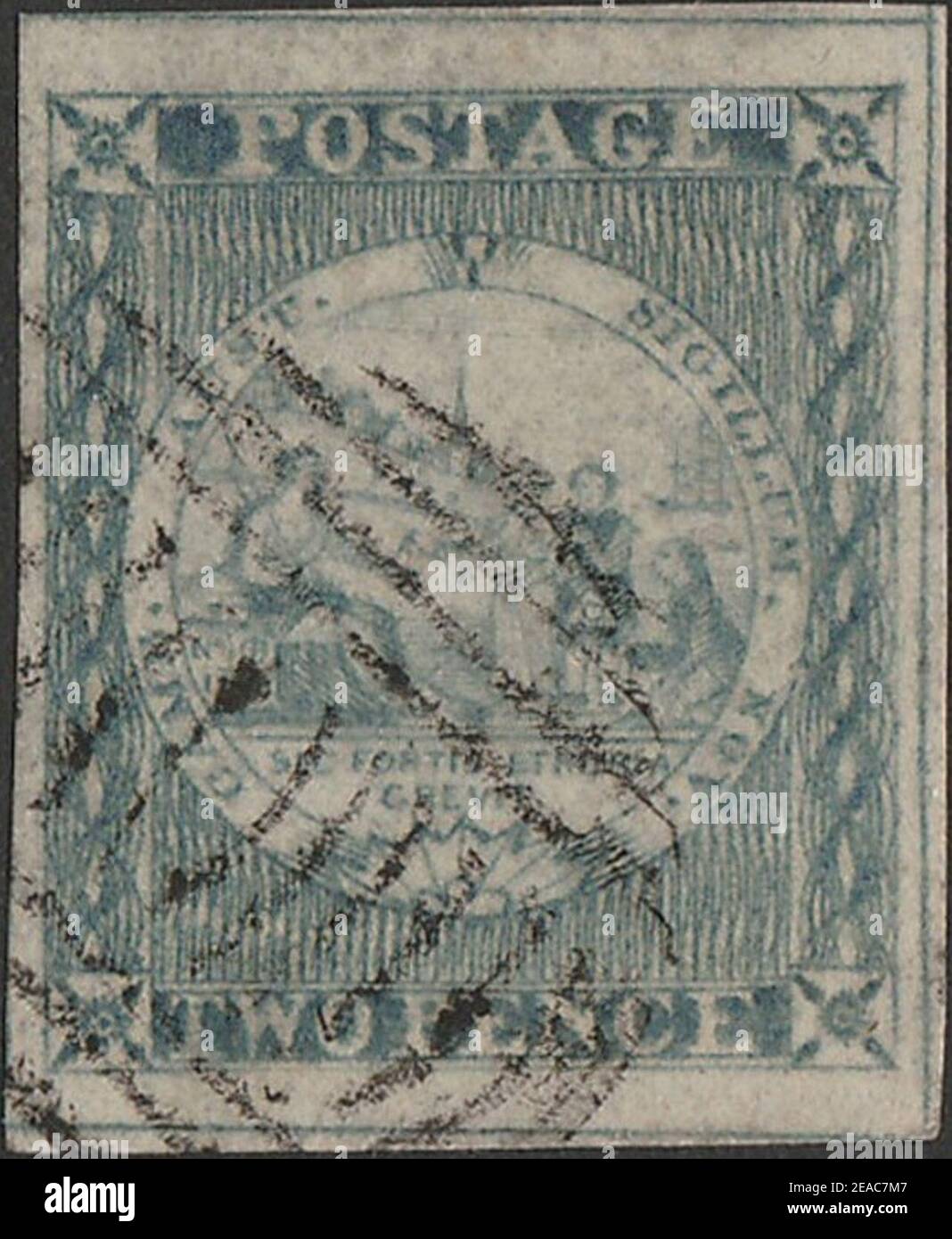 New South Wales 1850 stamp Mi 2 cancelled Stock Photo - Alamy