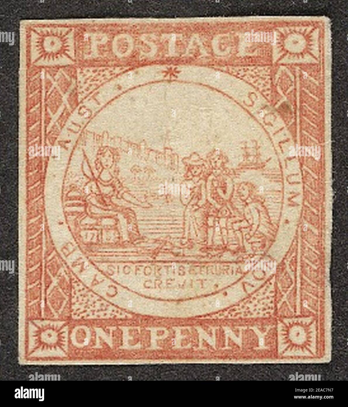 New South Wales 1850 (1st January) 1d red postage stamp Stock Photo - Alamy