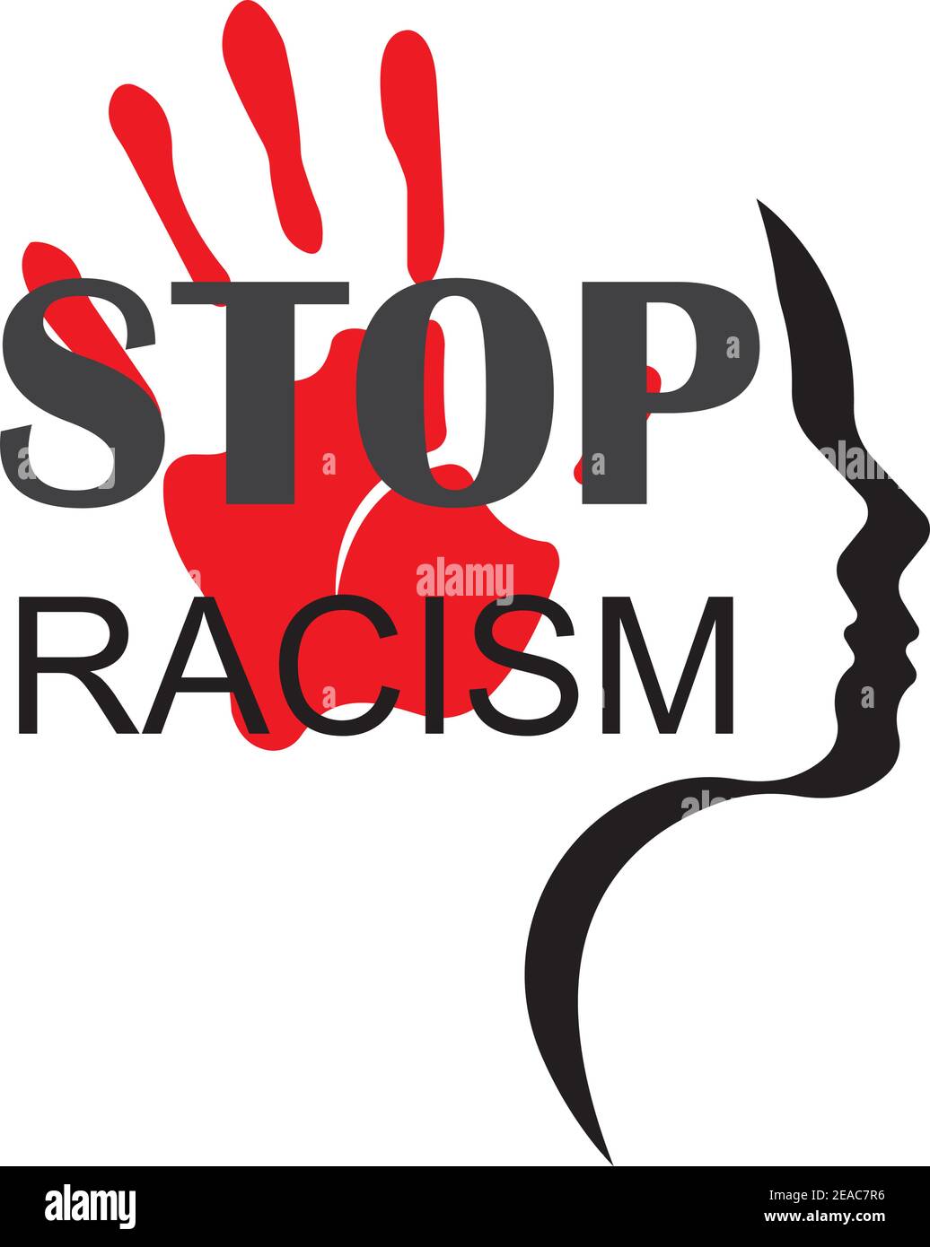 vector illustration anti racism logo design template,stop racism Stock ...