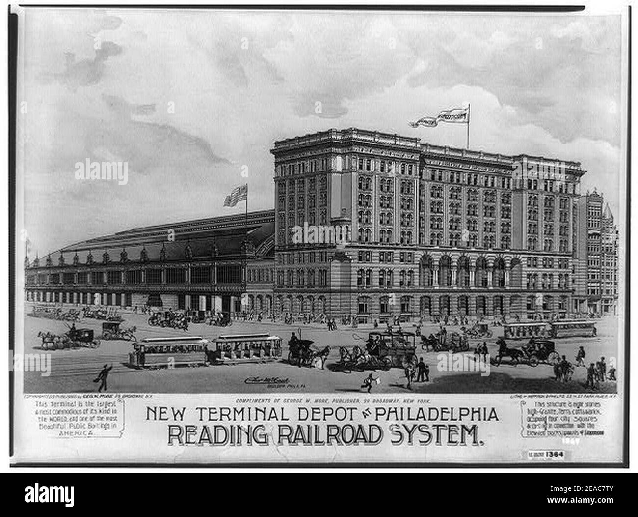 New terminal depot at Philadelphia. Reading railroad system Stock Photo ...
