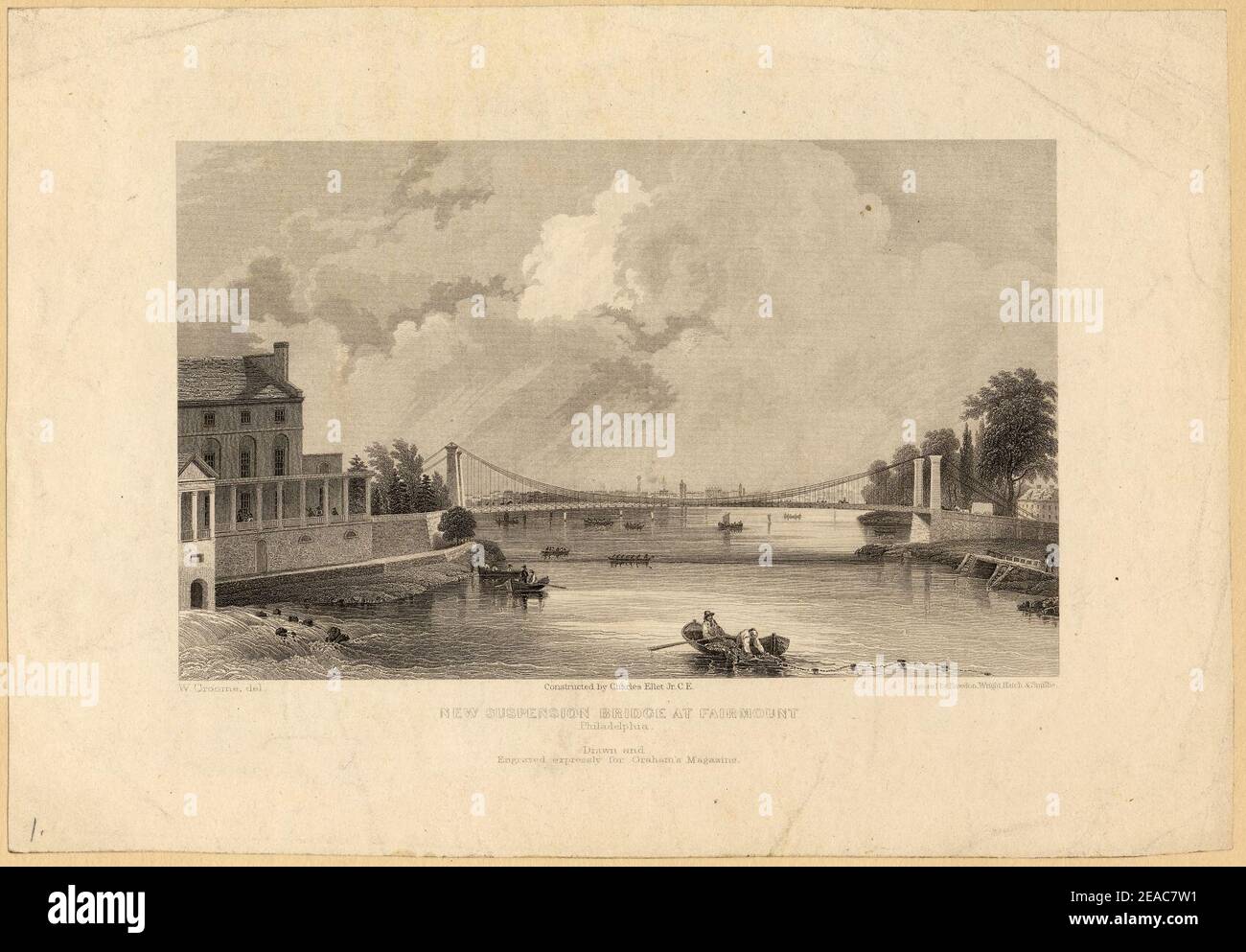 New suspension bridge at Fairmount, Philadelphia, constructed by ...