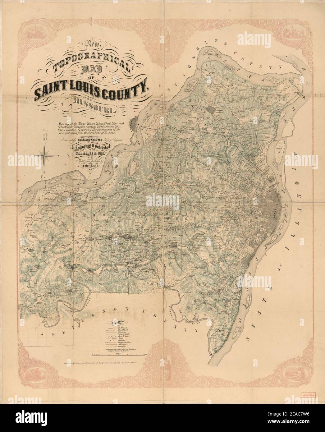 New topographical map of Saint Louis, Missouri Stock Photo - Alamy