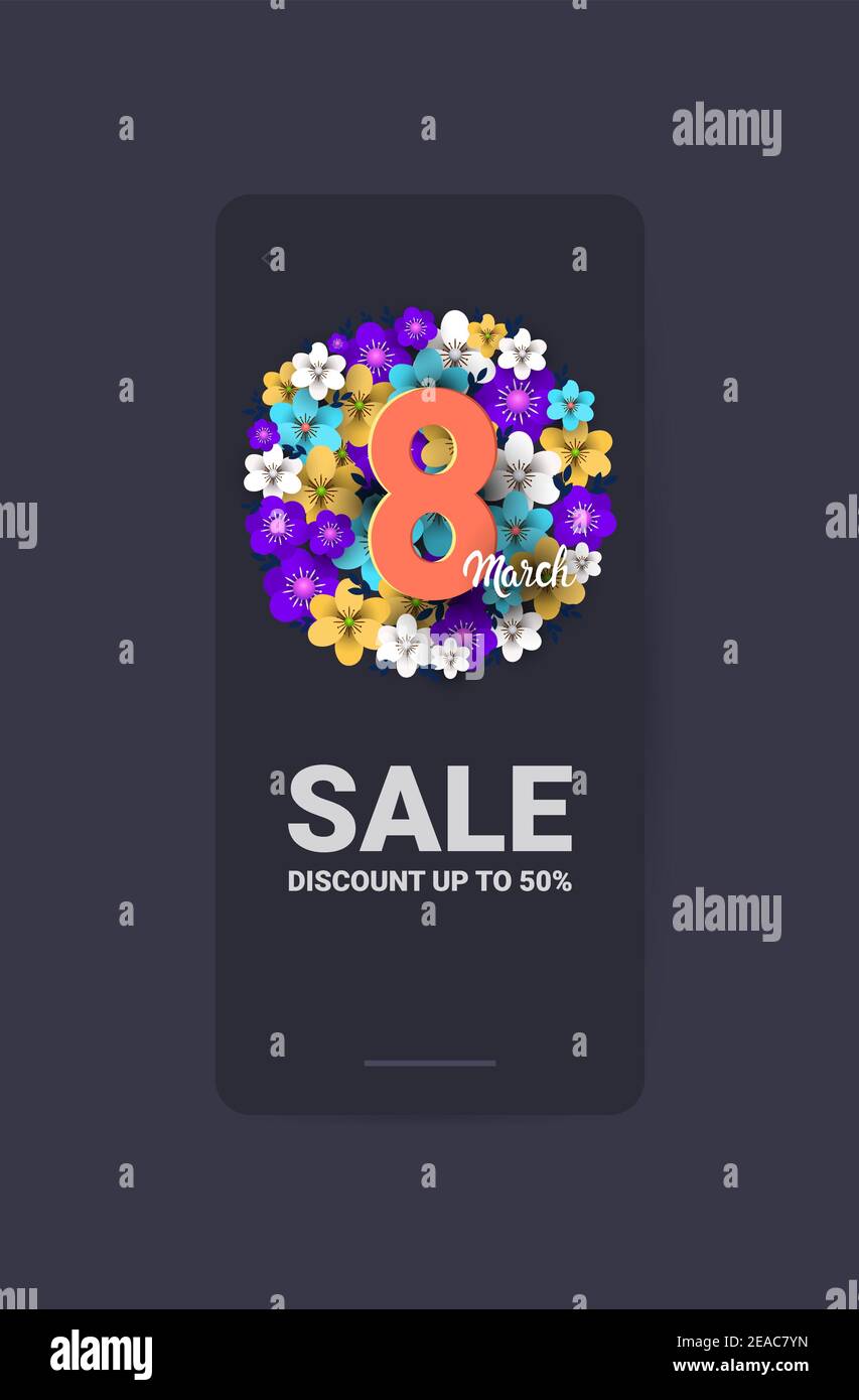 elegant eight number womens day 8 march holiday celebration sale banner ...