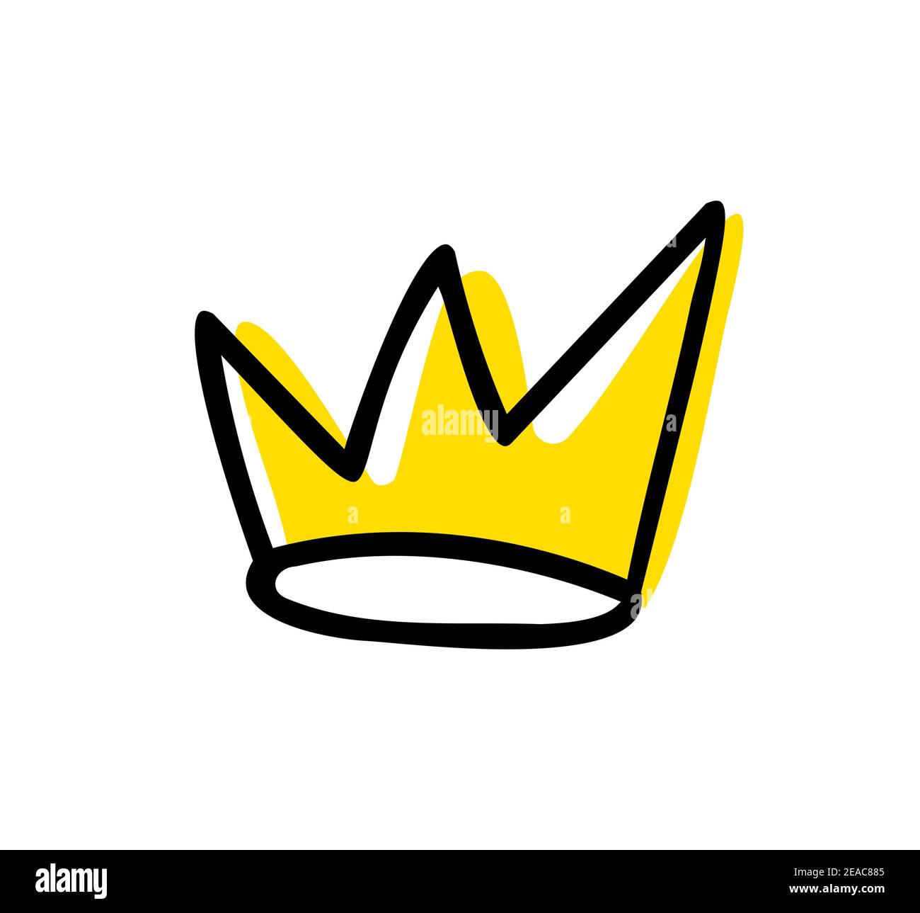 Hand drawn sketch gold crown vector illustration for logo and emblems ...