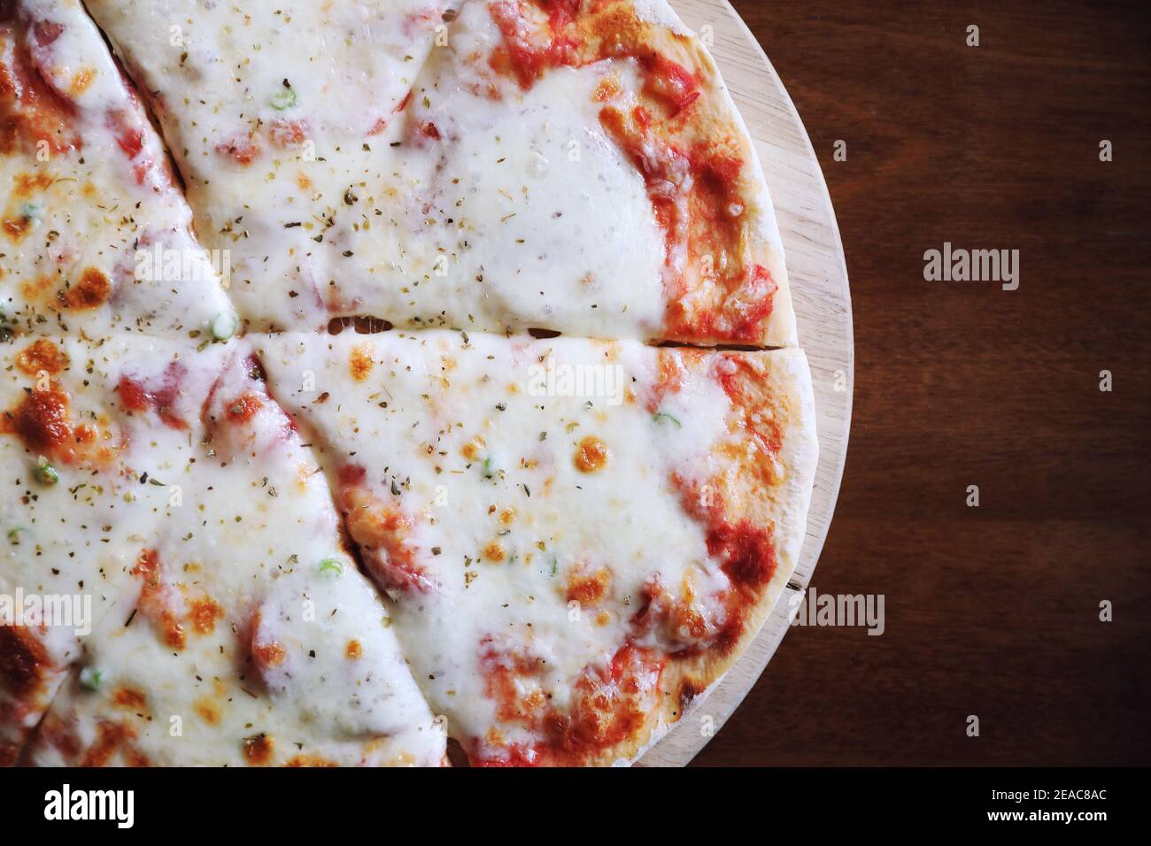Pepperoni pizza on wood background , italian food traditional Stock ...