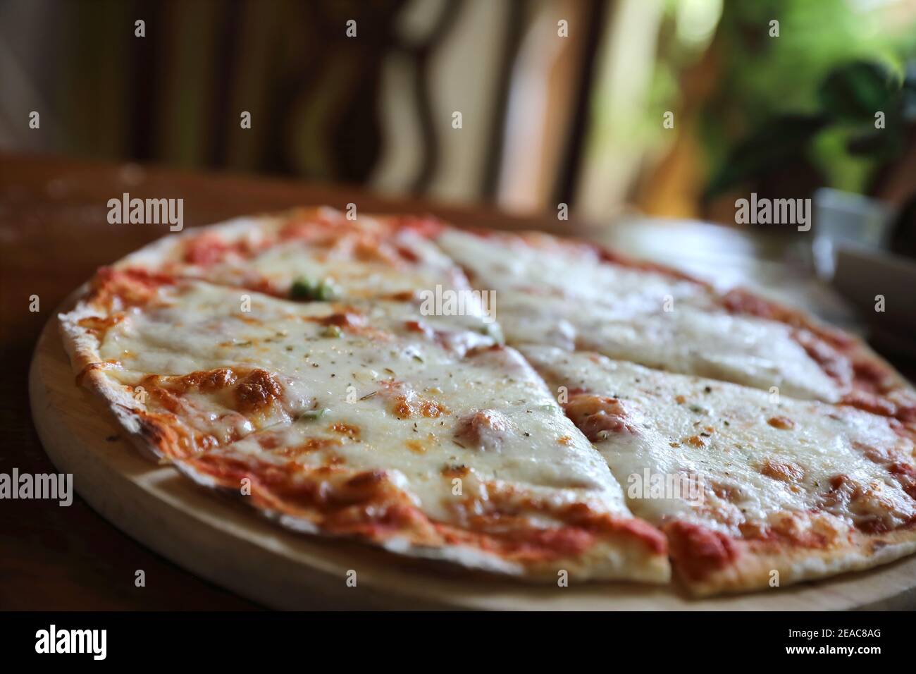 Pepperoni pizza on wood background , italian food traditional Stock ...