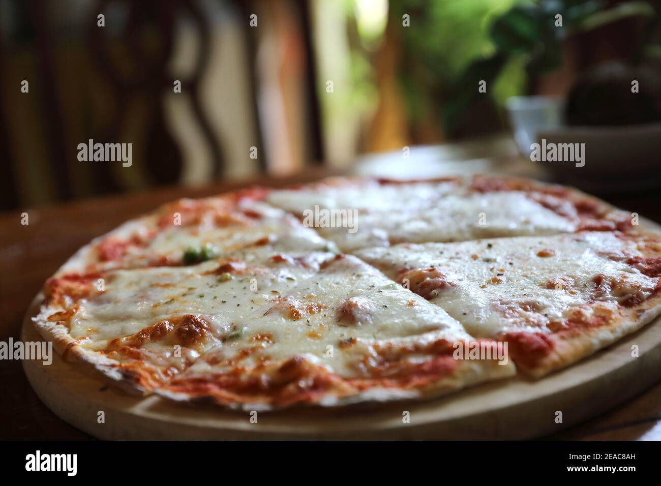 Pepperoni pizza on wood background , italian food traditional Stock ...