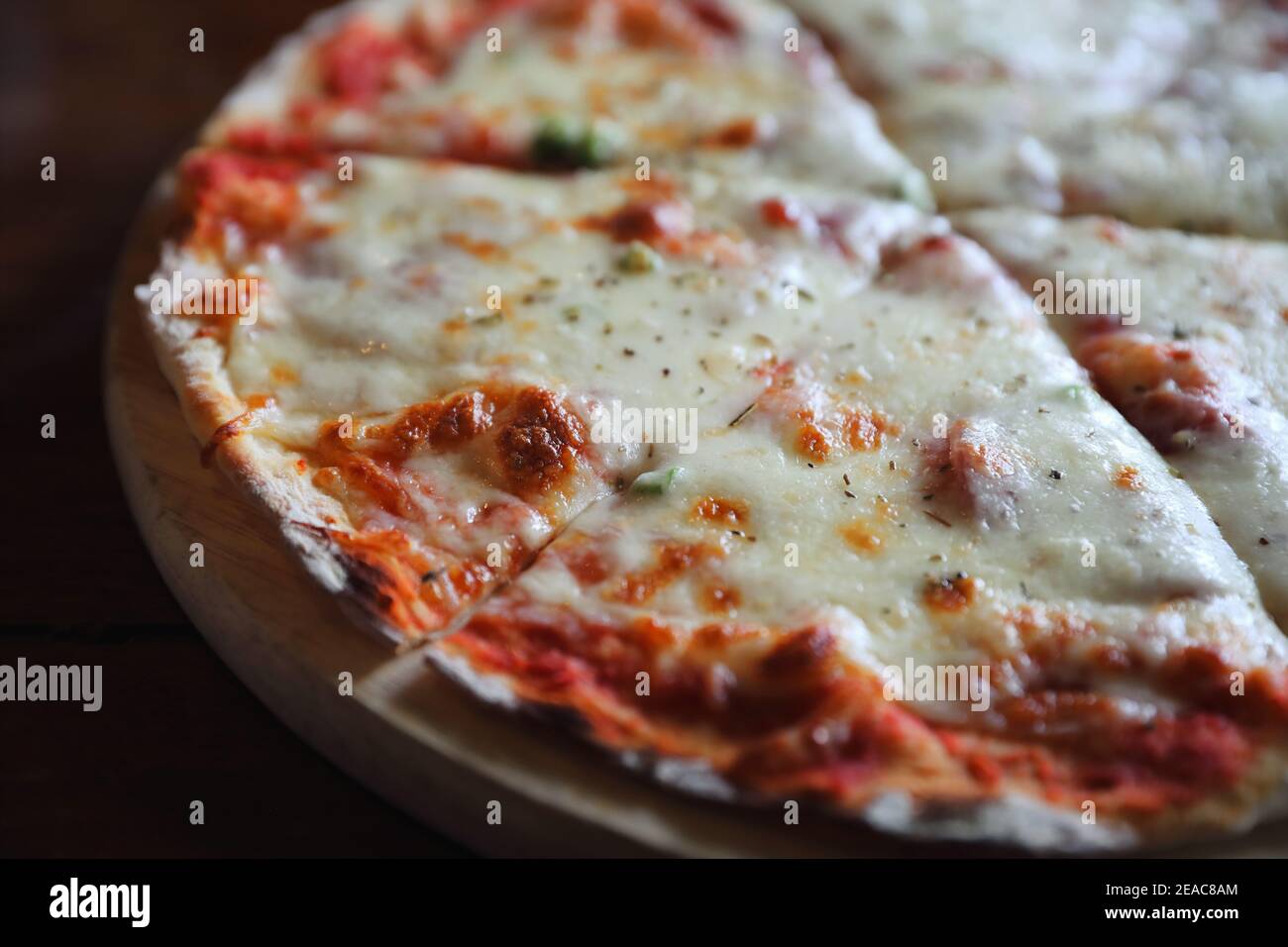 Pepperoni pizza on wood background , italian food traditional Stock ...