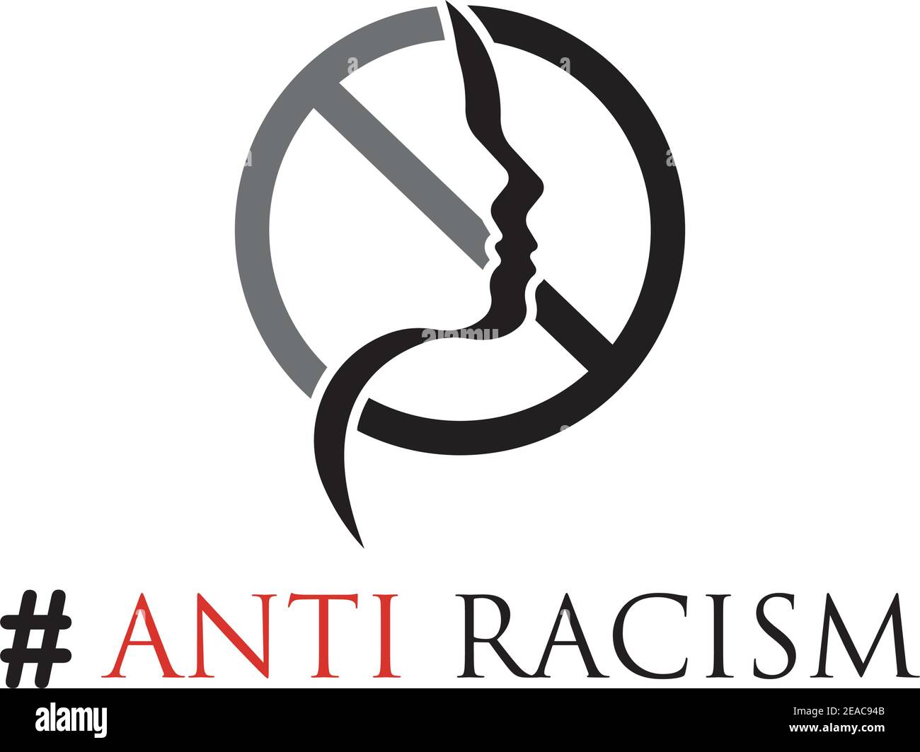 vector illustration anti racism logo design template,stop racism Stock ...