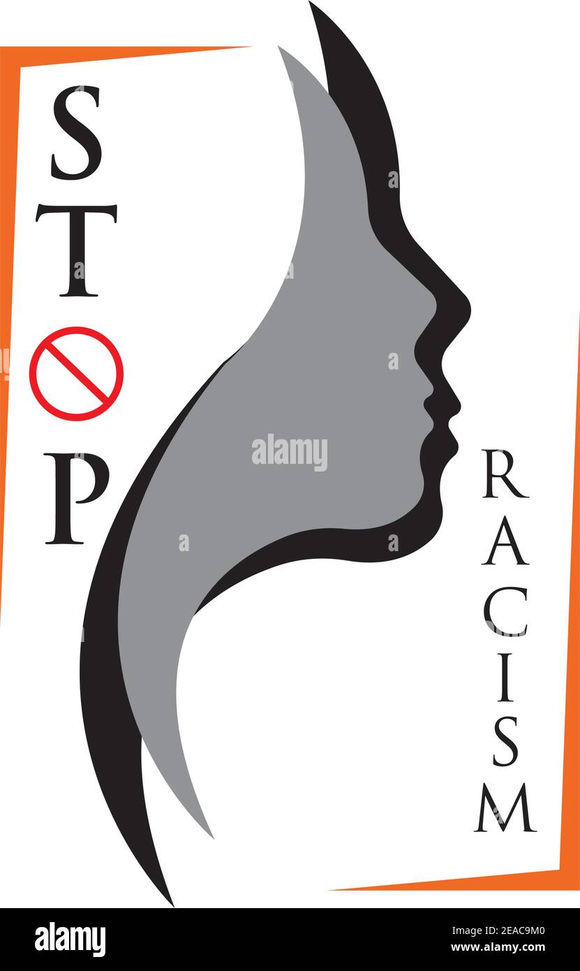 vector illustration anti racism logo design template,stop racism Stock ...