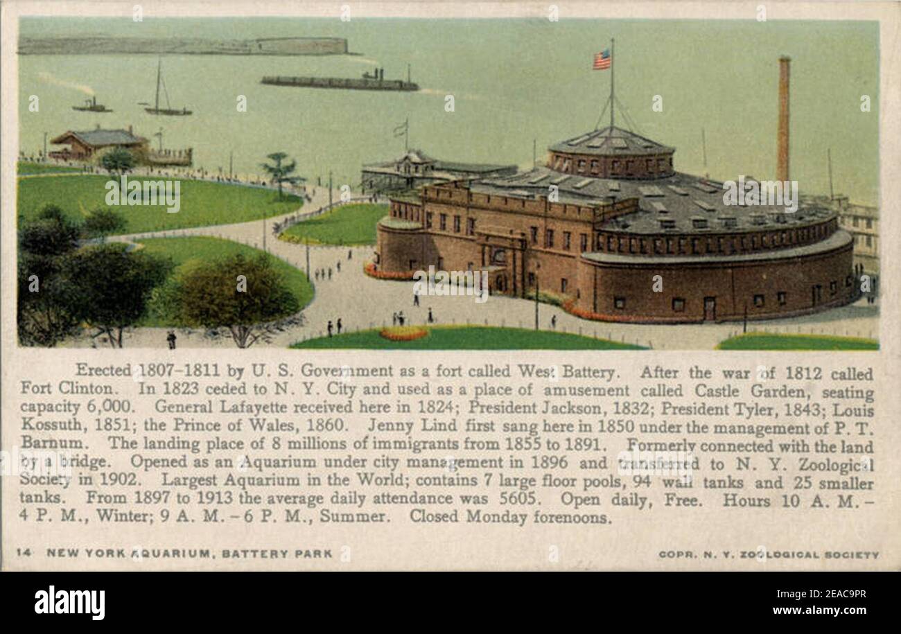 New York Aquarium, Battery Park, information about the Battery and the ...