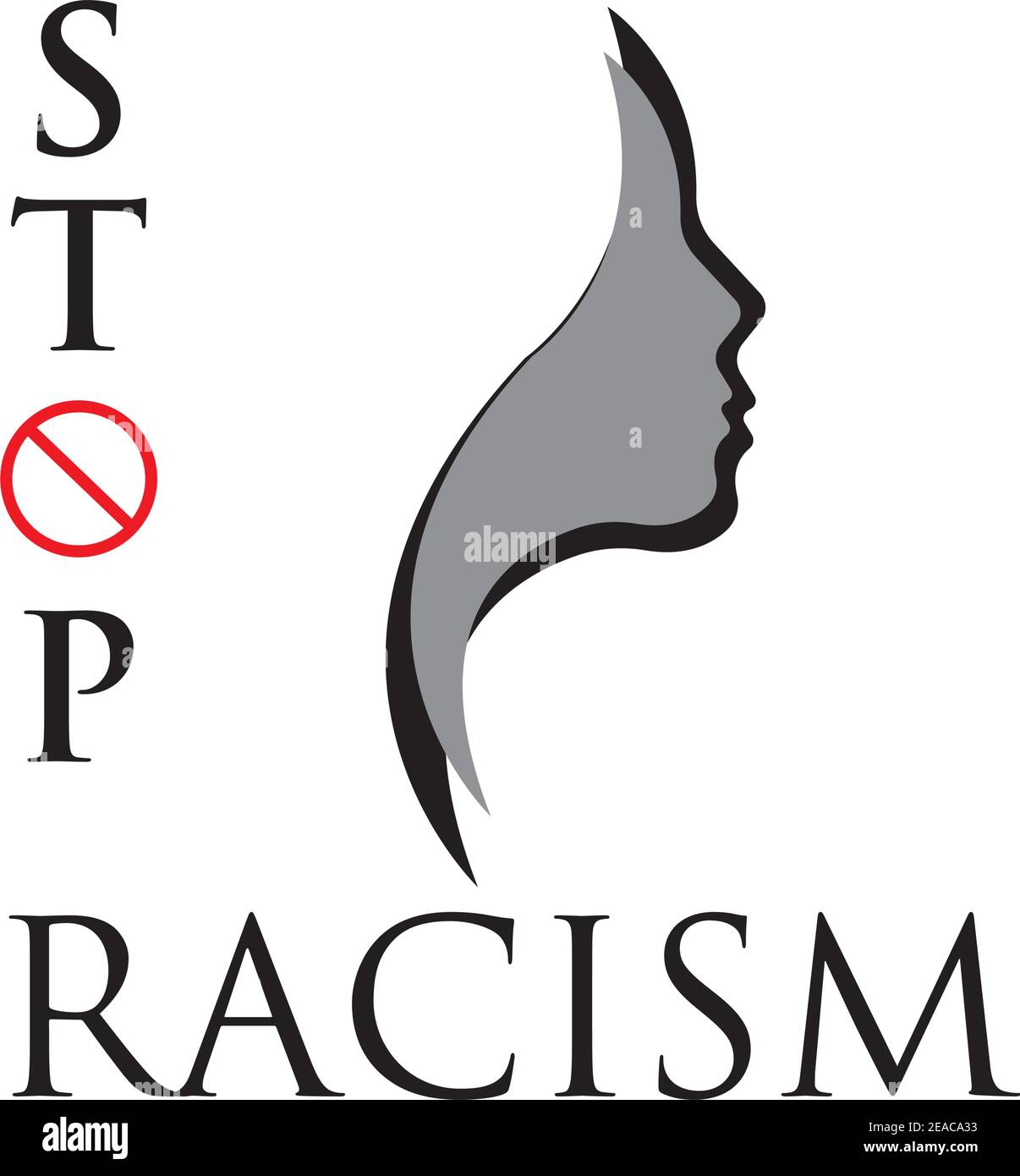 vector illustration anti racism logo design template,stop racism Stock ...