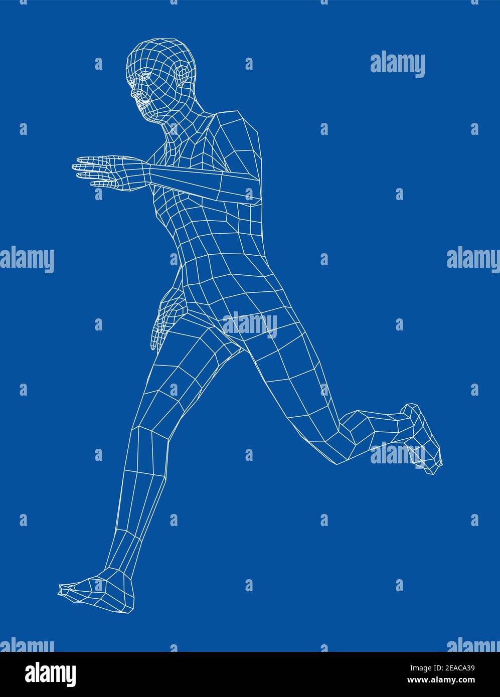 Wireframe running man. Vector Stock Vector Image & Art - Alamy