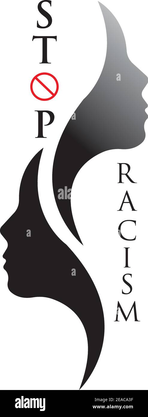 vector illustration anti racism logo design template,stop racism Stock ...