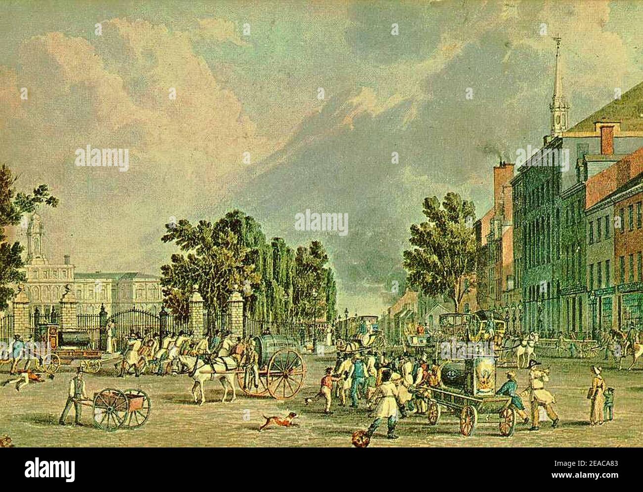 New York City Hall 1830 Stock Photo - Alamy