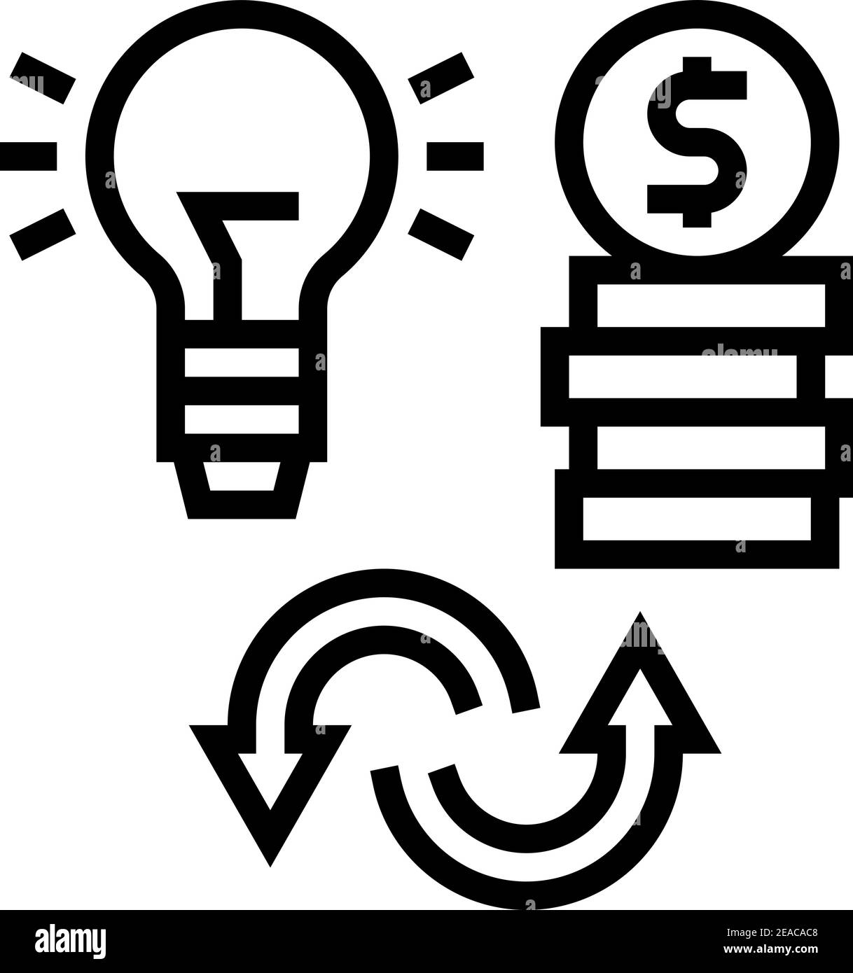 idea to money converter line icon vector illustration Stock Vector ...