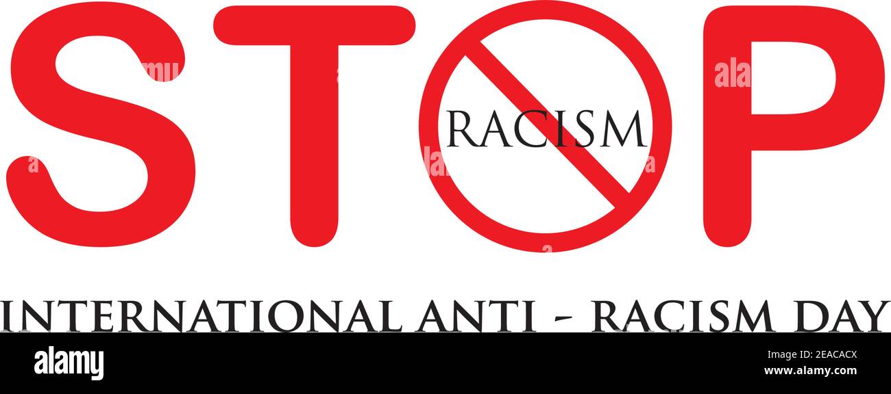 vector illustration anti racism logo design template,stop racism Stock ...