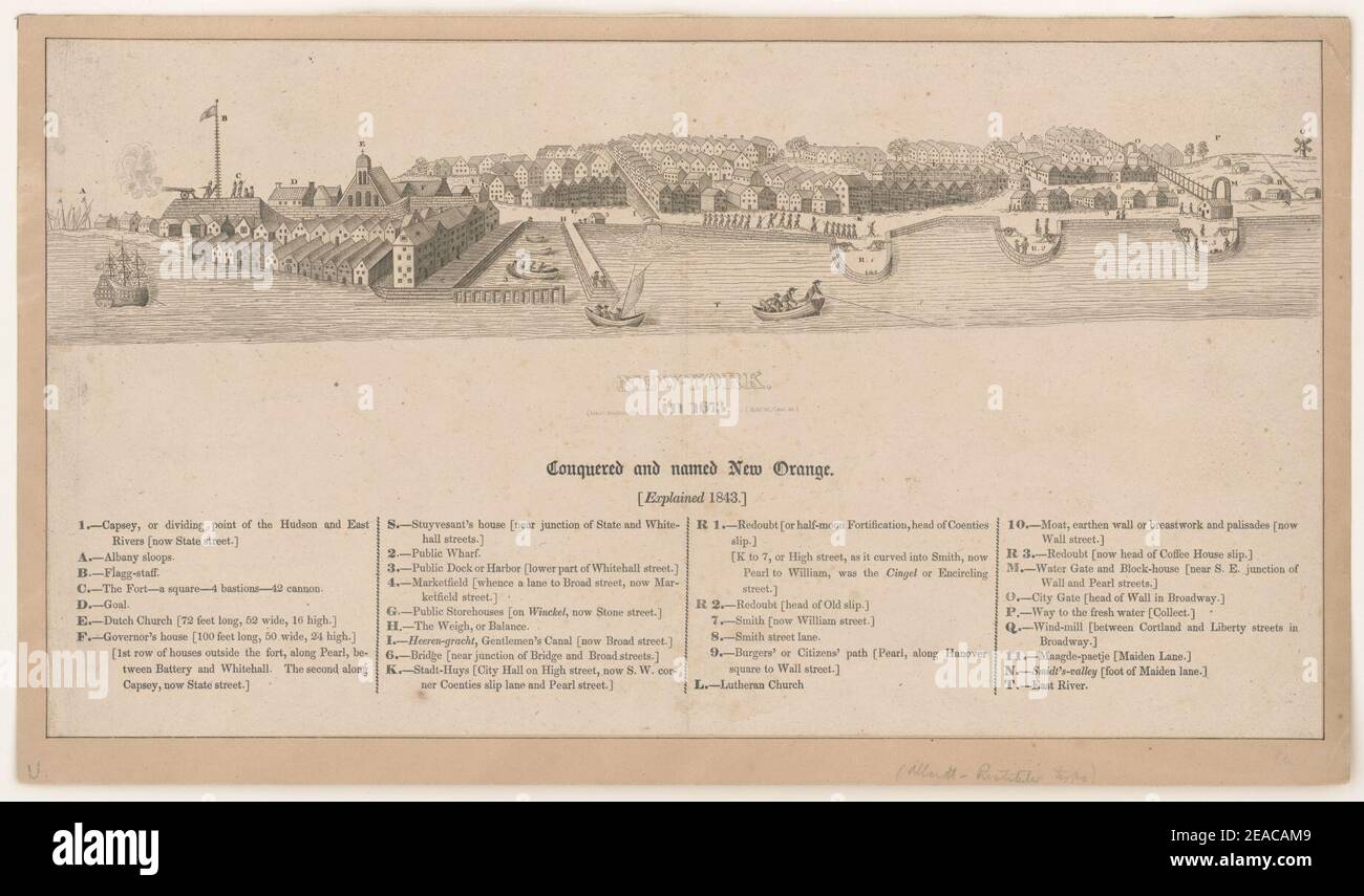 New York in 1673 Stock Photo - Alamy