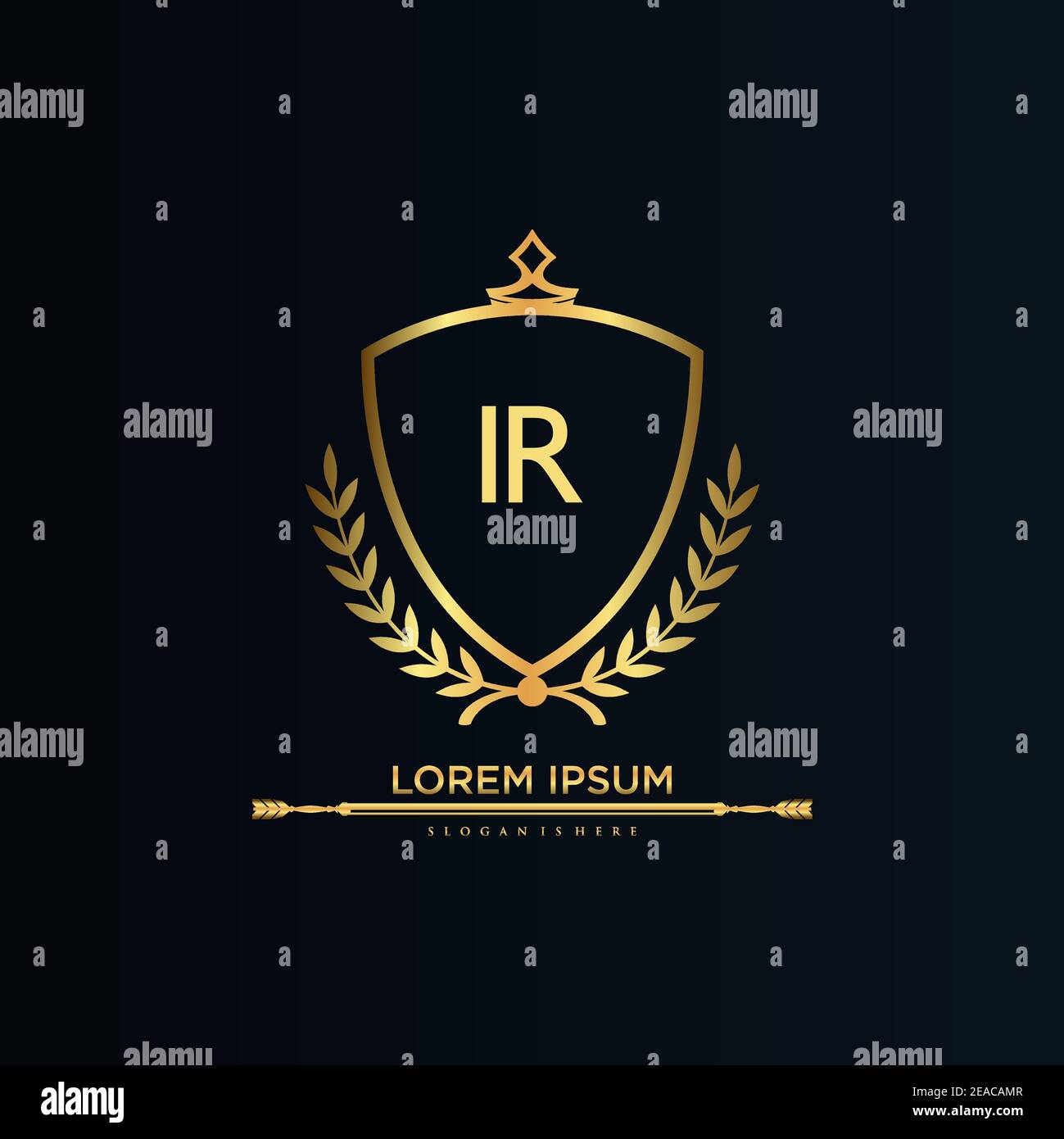 IR Letter Initial with Royal Template.elegant with crown logo vector ...
